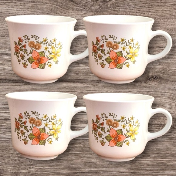 Corelle | Dining | Vtg Set Of 4 Corelle Indian Summer Cups By Corning ...